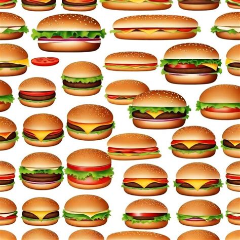 Premium Vector Burger Vector Set White Background Isolated A High