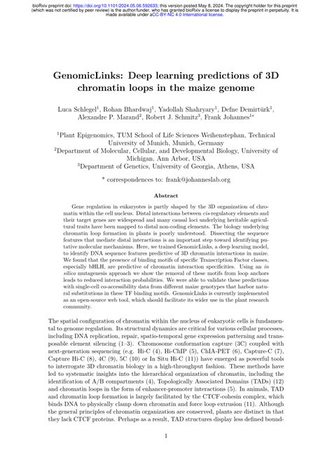 pdf genomiclinks deep learning predictions of 3d chromatin loops in