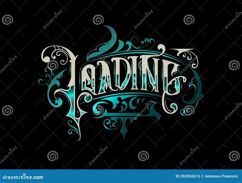 Loading Word Lettering Custom Design Stock Vector Illustration Of