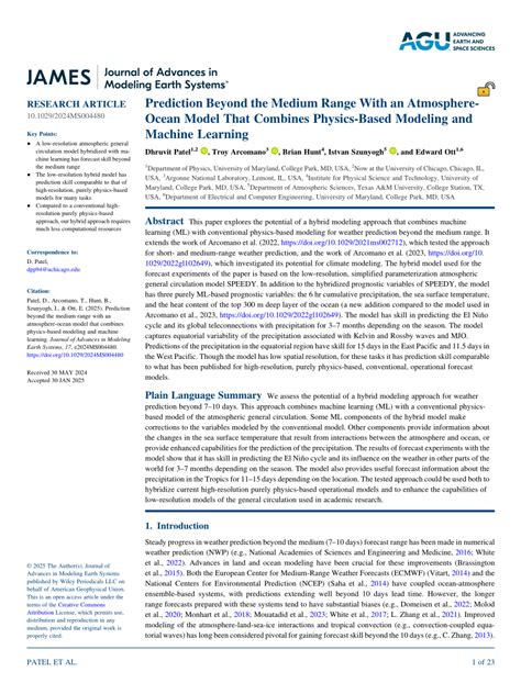 Pdf Prediction Beyond The Medium Range With An Atmosphere‐ocean Model