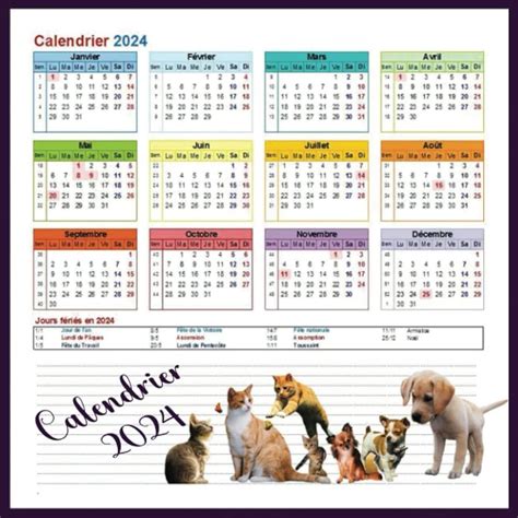 Calendrier 2024 Avec Image Animaux Jemie Lorenza