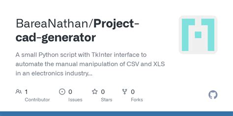 GitHub BareaNathan Project Cad Generator A Small Python Script With TkInter Interface To