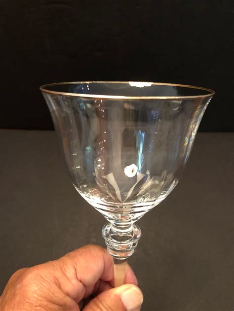 Mikasa Crystal Long Stem Wine Glasses Set Of 10 Gold Rim Etsy