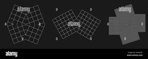 Geometric Grid Mesh In Abstract Mirrored Form Lattice Grating