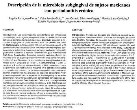 PDF Causadas Por Microorganismos Que Colonizan La Cavidad Oral En