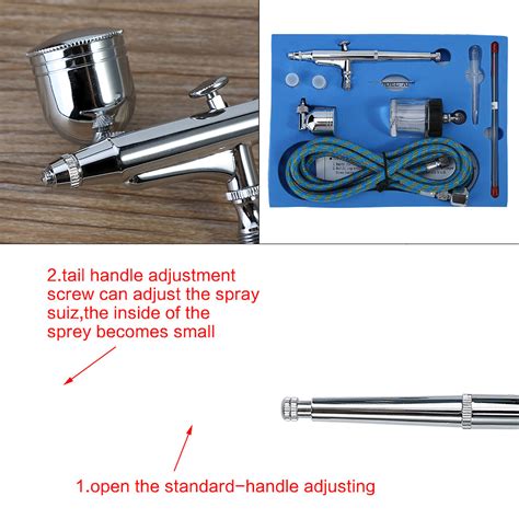 Dual Action Airbrush Kit 02mm03mm05mm Needle Spray Gun Paint Art