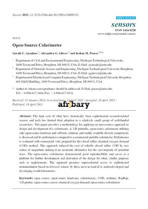 Open Source Colorimeter Afribary
