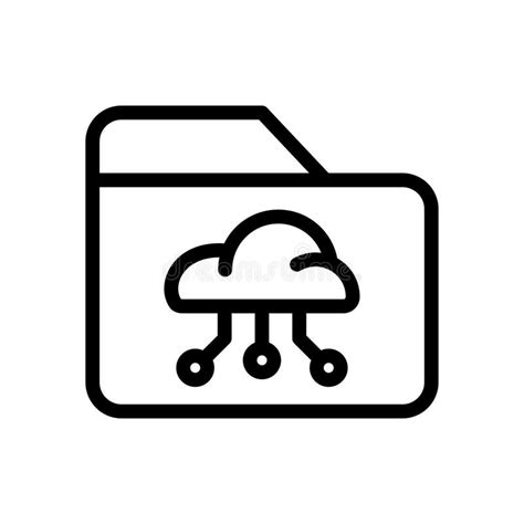 Icon Folder Cloud System Stock Vector Illustration Of Cyberspace