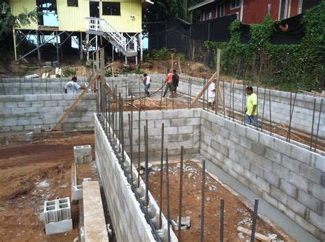 Ke Iki Properties Construction Blog Grouting The First Six Courses Of CMU Wall Foundation