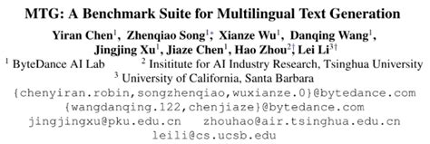 Naacl 2022 Findings 字节提出mtg：多语言文本生成数据集 智源社区