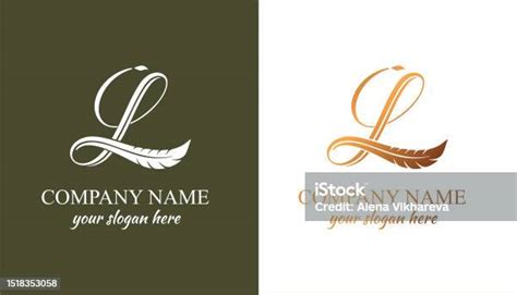 L Letter With Feather For Writer Blog Newspaper Personal Monogram