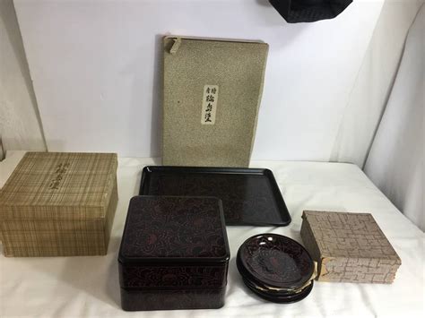 未使用に近い 1円 送料無料 輪島塗 銘々皿 丸皿 お盆2段お重 まとめて売りの落札情報詳細 ヤフオク落札価格検索 オークフリー