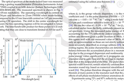 Autocorrelation Trace Of The Mode Locked Pulses At An Average Output