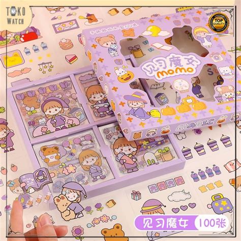 Jual Stiker Lembar Sticker D Momo Motif Kartun Korea Lucu Anti Air TW Shopee Indonesia