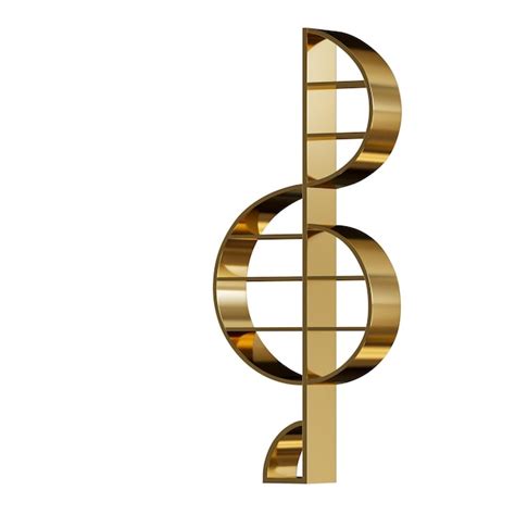 Premium Psd A Gold Colored Musical Note With A Curved Stem The Note