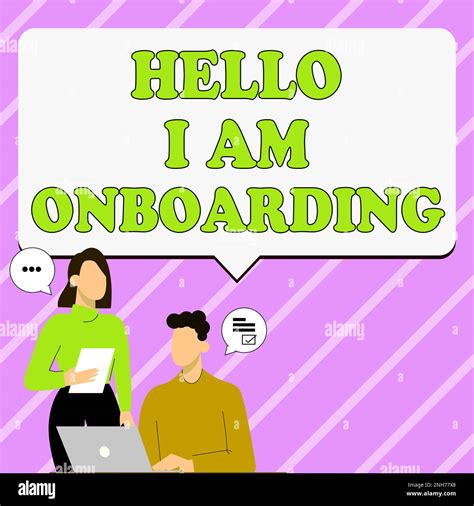 text sign showing hello i am onboarding business concept action