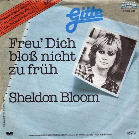 Freu Dich Bloß Nicht Zu Früh Sheldon Bloom Discogs