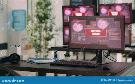 Computers Displaying Critical Error Message Flashing On Screen Stock Image Image Of Error