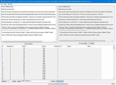 Binhex Crypactor Manipulate Binary And Hexadecimal Strings R Windows Portable Apps