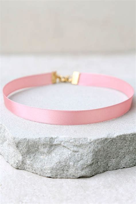 Chic Blush Pink Choker Ribbon Choker Satin Choker 1000 Lulus