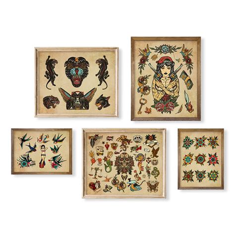 Vintage Tattoo Flash Wall Art And Decor Ts For Tattooist