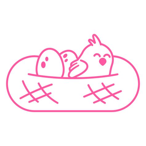Diseño Png Y Svg De Adorable Pollito Descansando En El Nido Para Camisetas