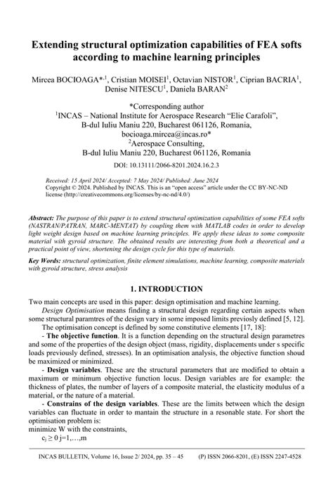 Pdf Extending Structural Optimization Capabilities Of Fea Softs According To Machine Learning