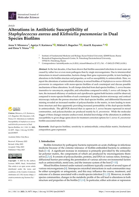 Pdf Alterations In Antibiotic Susceptibility Of Staphylococcus Aureus