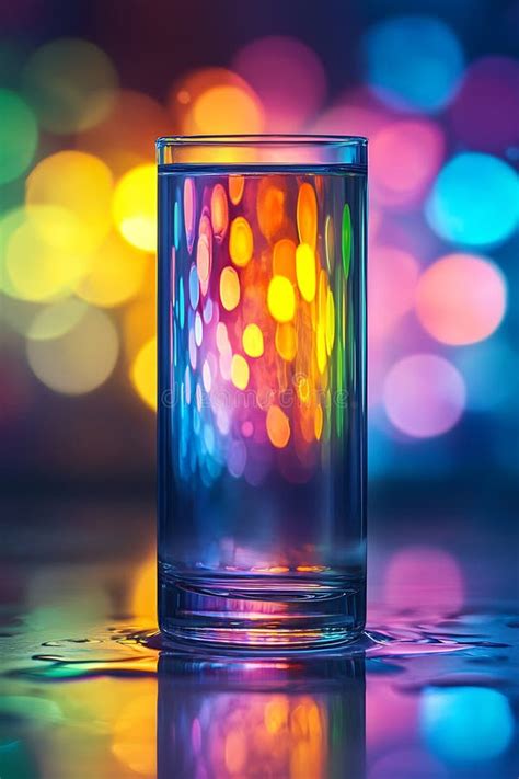 Light Refracting Through Glass Dispersing Into A Brilliant Spectrum Of Color Stock