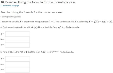 Solved 10 Exercise Using The Formula For The Monotonic