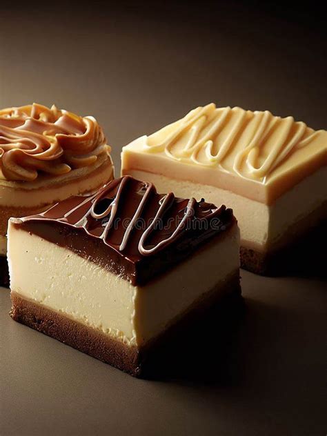 Delicious Cream Birthday Cake Slices Minimalist Composition Stock Image