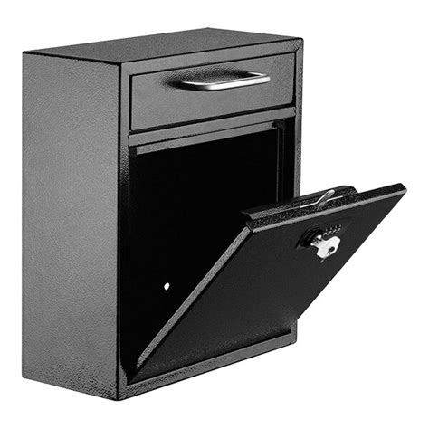 Adiroffice 10 7 16 X 4 1 2 X 12 Black Steel Wall Mounted Drop Box With Key Combination Lock