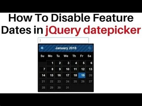 JQuery Ui Datepicker Disable Future Dates In A Calendar Control YouTube