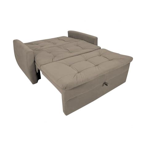Sofá Cama Meg 2 Lugares Suede Bege Matrix Webcontinental