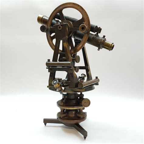 Antique Troughton And Simms Brass Theodolite In Wooden Box C19th