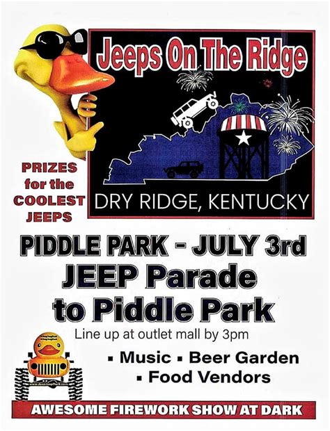Jeeps On The Ridge Parade To Piddle Park Kentucky Cruises