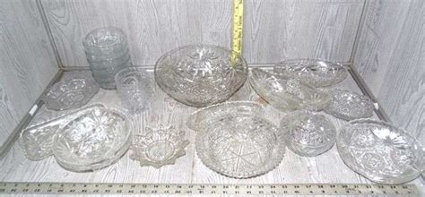 Clear Glass Serving Bowls Dunker Auction