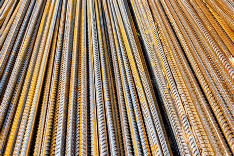 Rebar Rods Covered With Rust Lying Stock Photo Image Of Factory Manufacturing