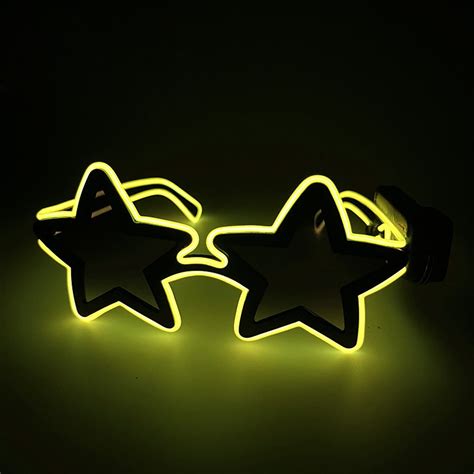 Led Glowing Glasses Glow In The Dark Light Up Star Glasses Party