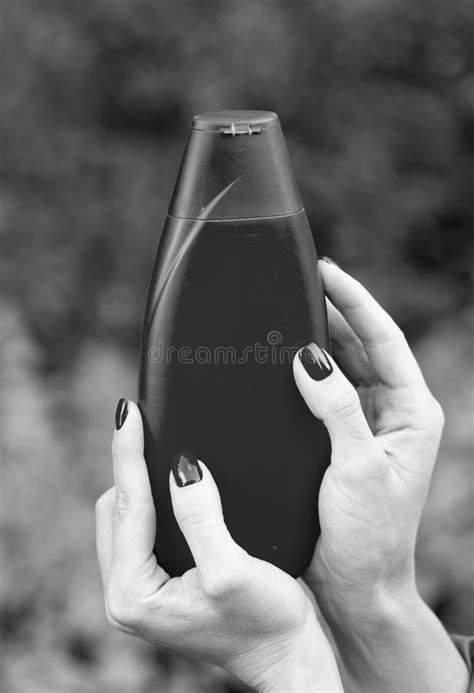 Presenting Cosmetic Product Unbranded Shampoo Advertisement Stock