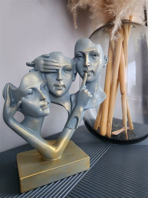 See No Evil Hear No Evil Speak No Evil Mask Sculpture Etsy