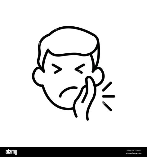 Toothache Icon Dental Pain Sign Man With Toothache Jaw Pain Dental