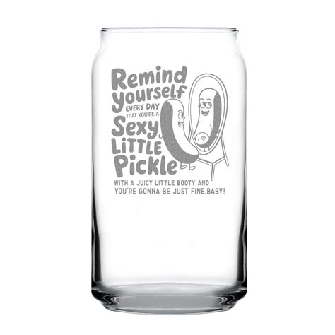 Sexy Little Pickle Engraved 16oz Can Pint Glass Hand Etched Fun And Unique Glassware