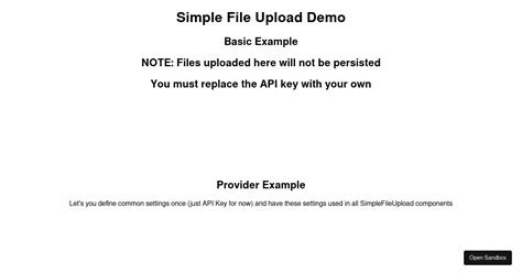 React Simple File Upload Example Forked Codesandbox
