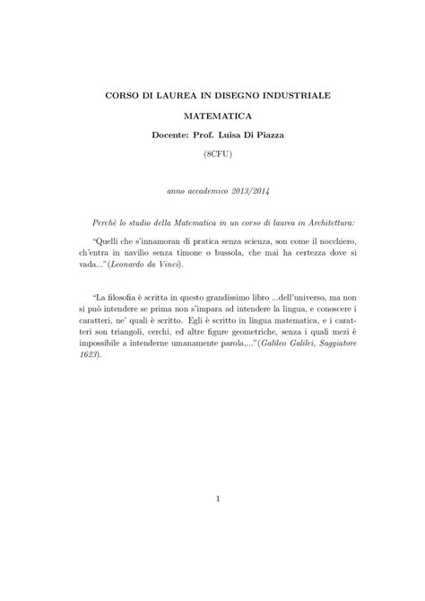 Dispensa Matematica 1 Teoria Ed Esercizi Docsity