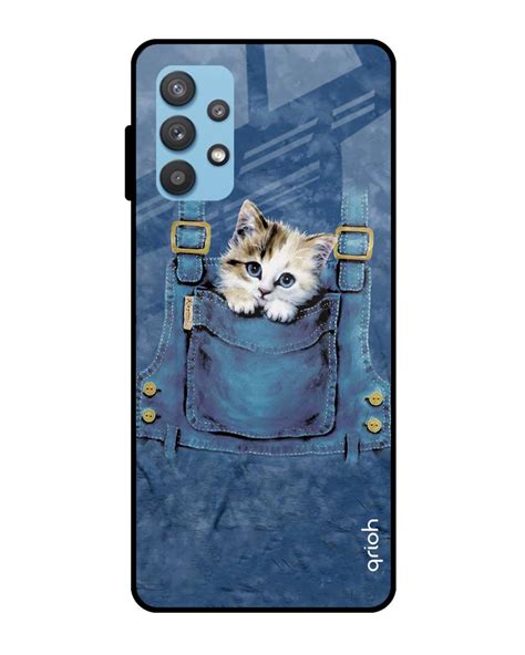 Buy Kitty In Pocket Printed Premium Glass Cover For A32impact