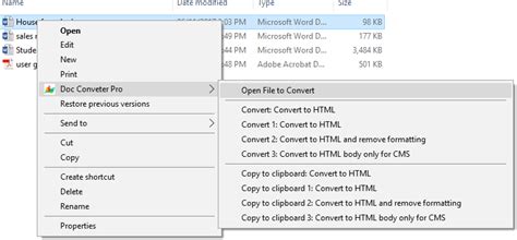 Right Click Conversion Doc Converter Pro
