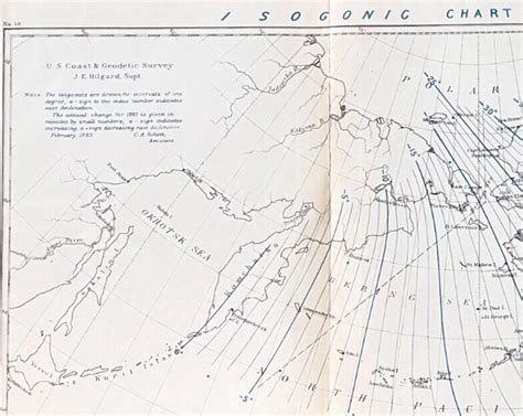 1882 Antique Map Coast Survey Isogonic Chart Alaska And Adjacent Regions 33 Ebay
