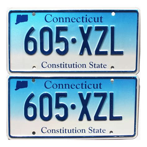 2009 Connecticut Pair 605xzl Collectible Ct License Plates