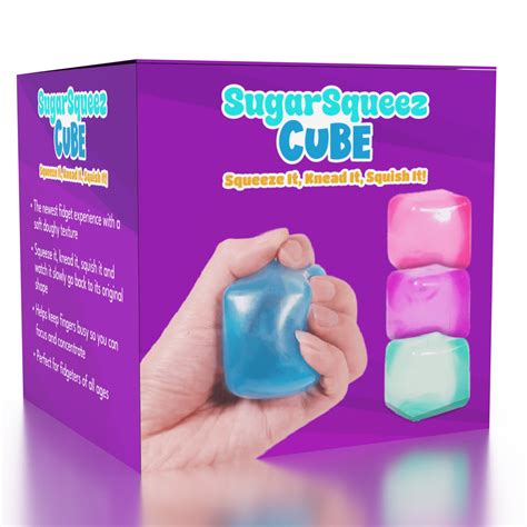 Sugarsqueez Cube Squishy Fidget Sugar Stress Ball 1pc Assorted Color Showcase